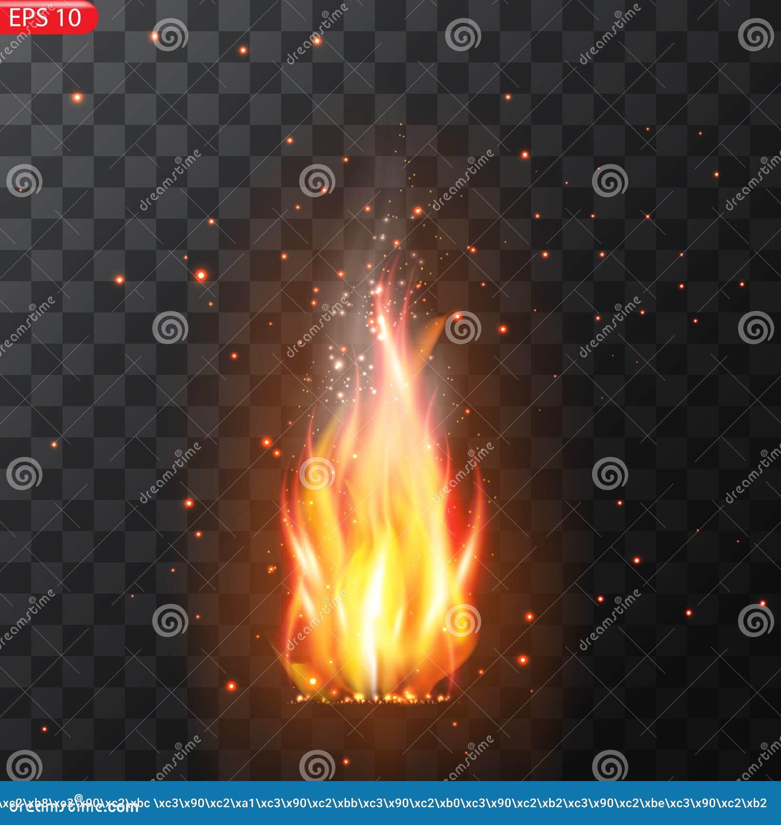 Trail of Fire.Burning Flames Translucent Elements Special Effect ...