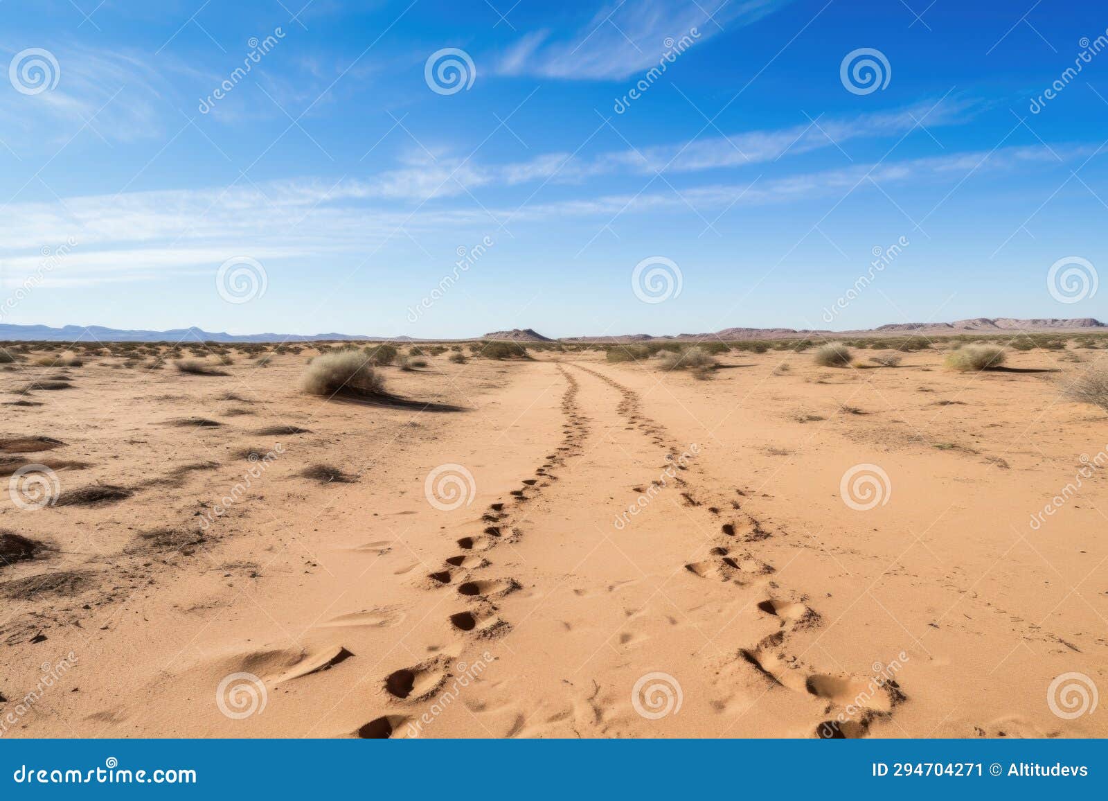 A Trail of Footprints Leading Off into the Desert Stock Image - Image ...