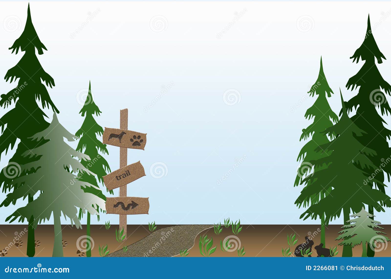 Trail through the forest stock illustration. Illustration of hike - 2266081