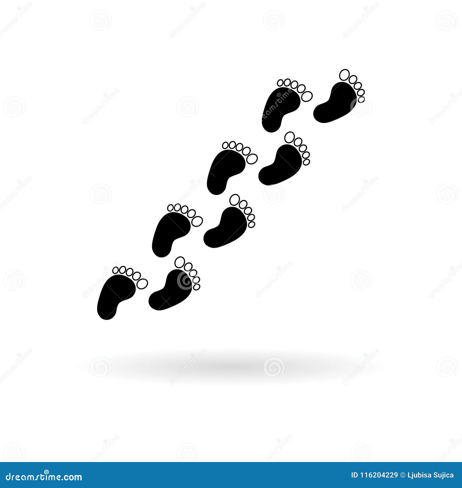Trail of Human Bare Footsteps Icon Stock Illustration - Illustration of ...