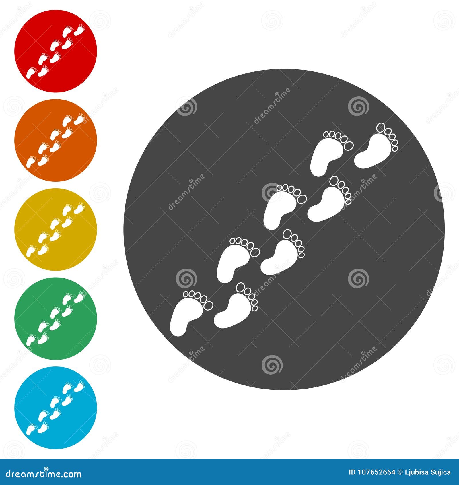 Trail of Human Bare Footsteps Stock Illustration - Illustration of ...