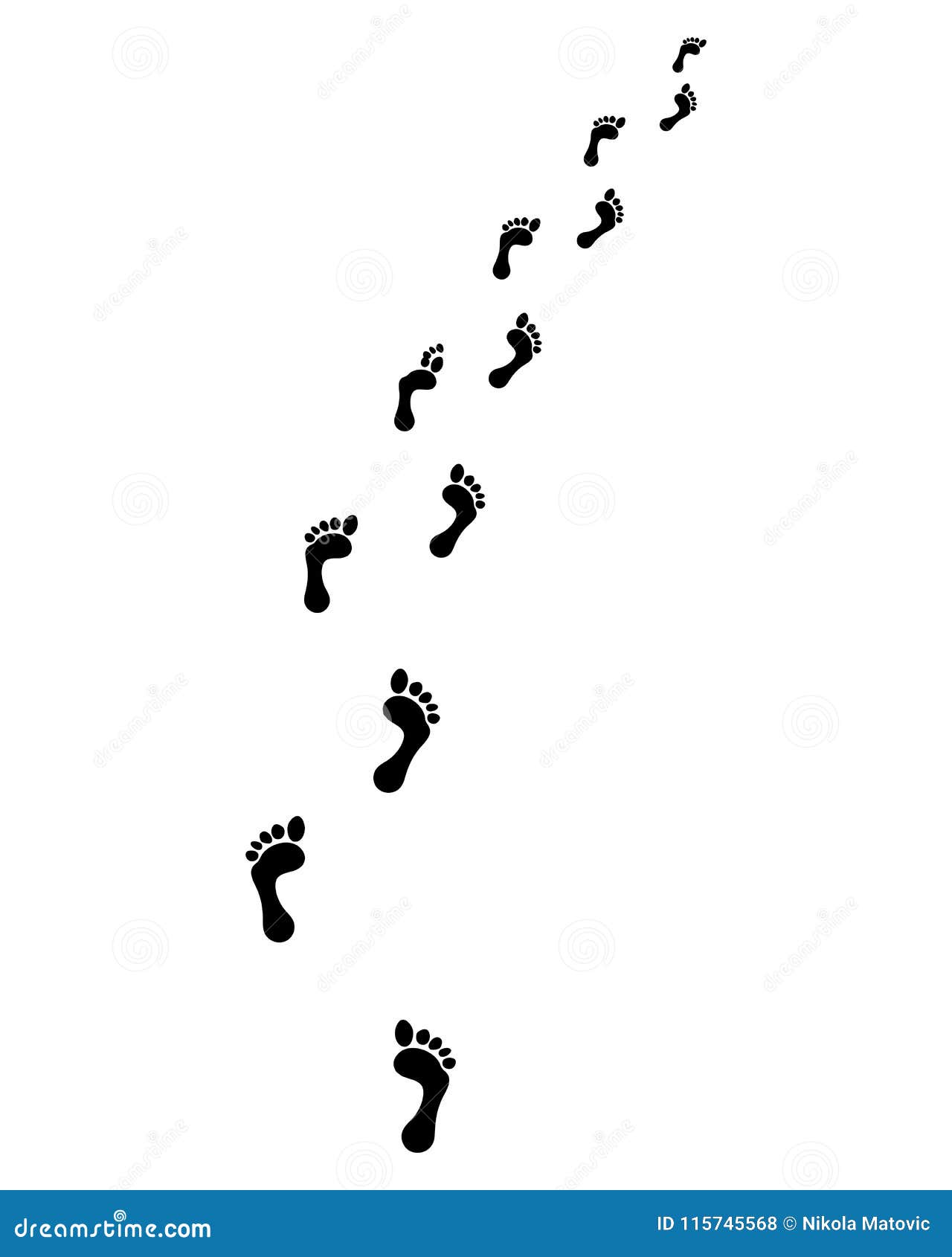Trail of bare footsteps stock illustration. Illustration of foot ...