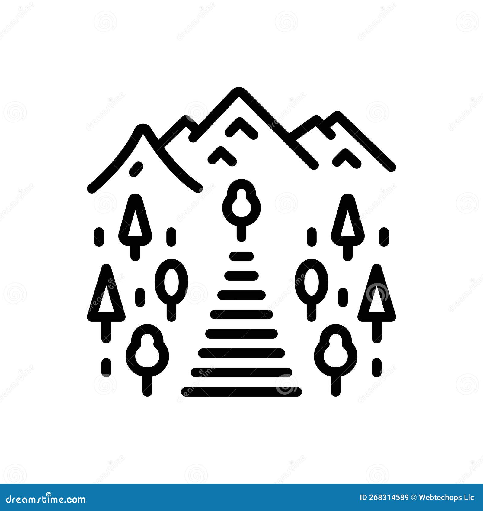 Black Line Icon for Trail, Foothpath and Track Stock Illustration ...