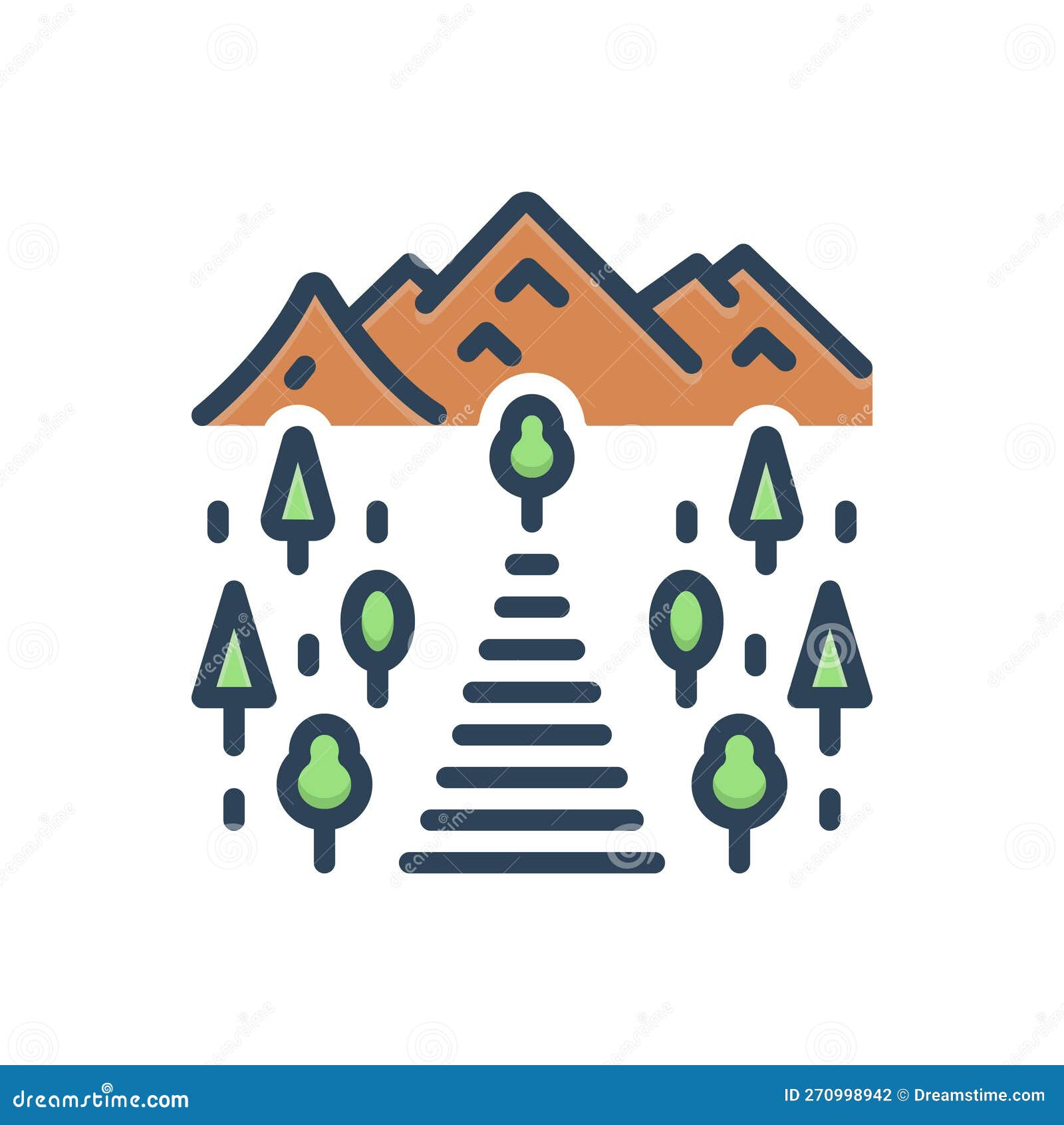 Color Illustration Icon for Trail, Footpath and Mountain Stock Vector ...