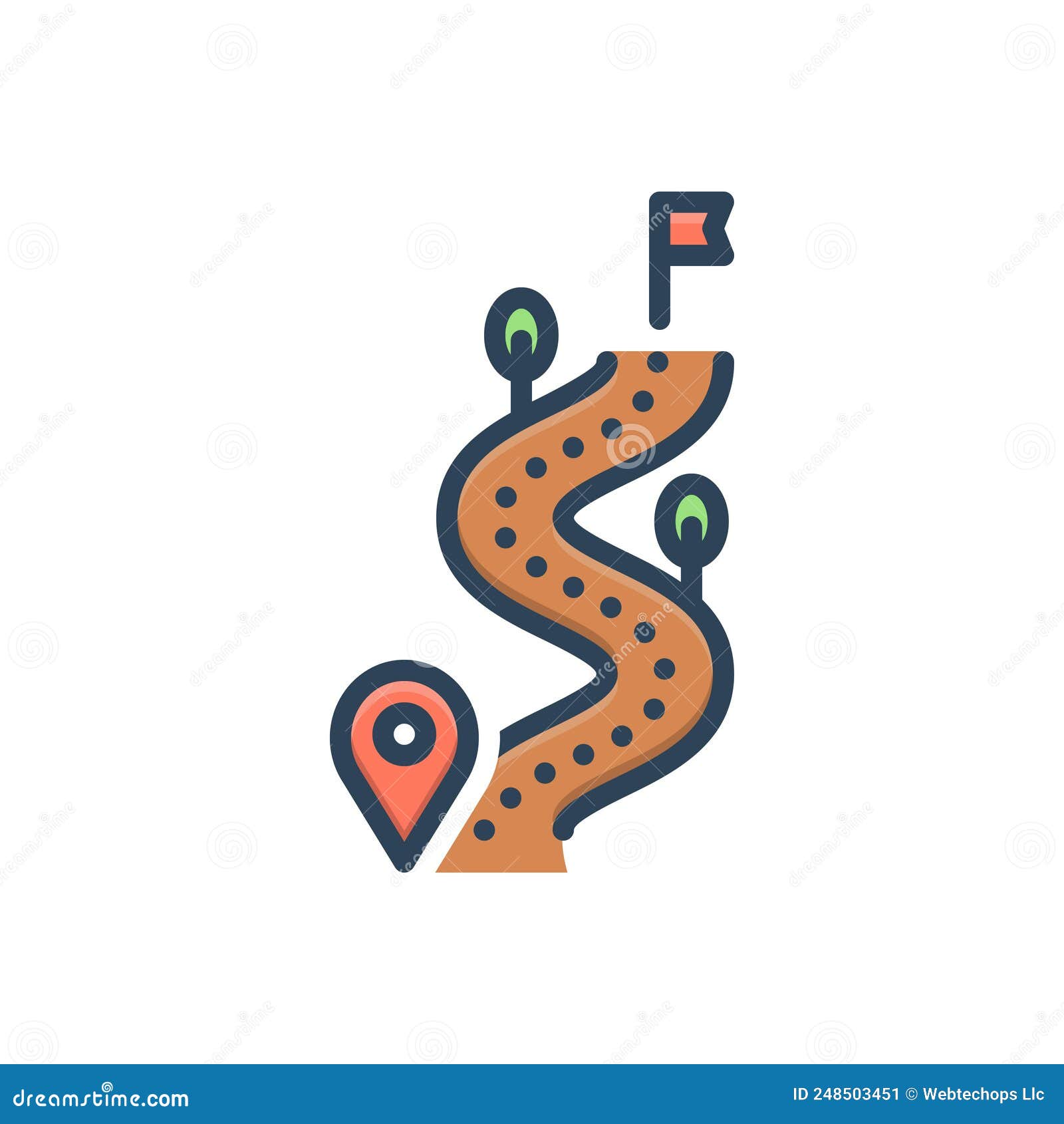 Color Illustration Icon for Trail, Mark and Notch Stock Illustration ...