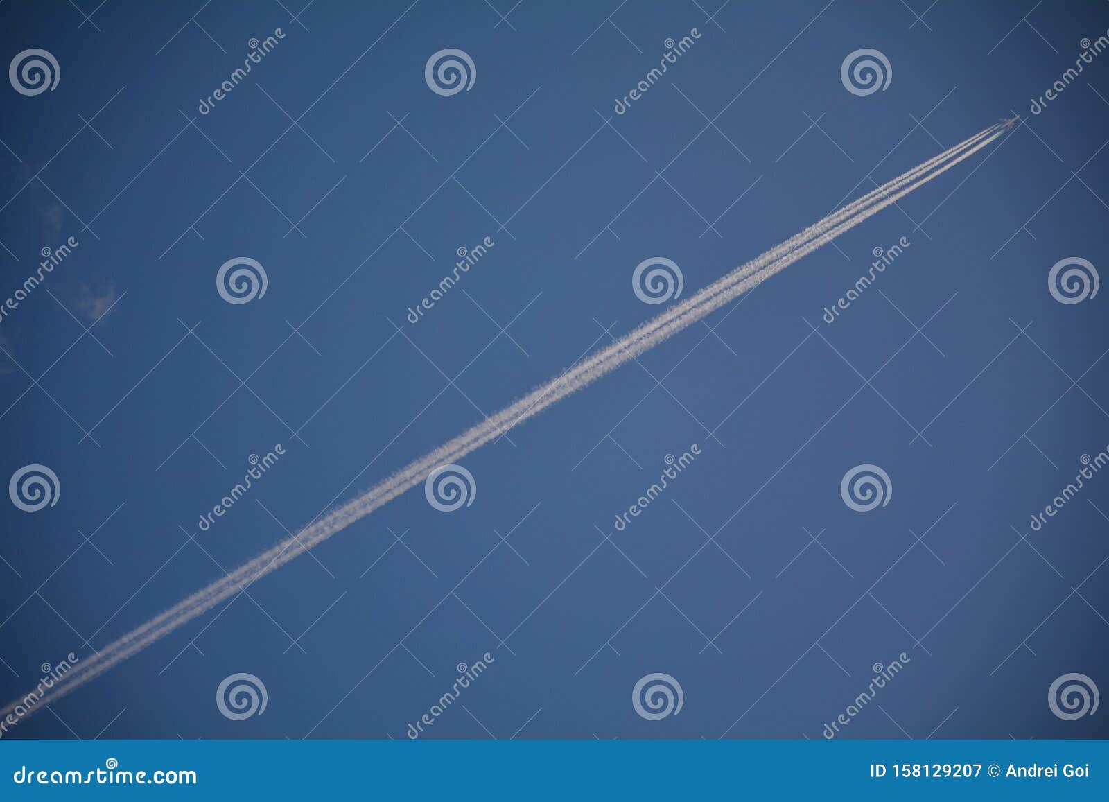 Trail of a Jet Plane in the Blue Sky Stock Image - Image of history ...