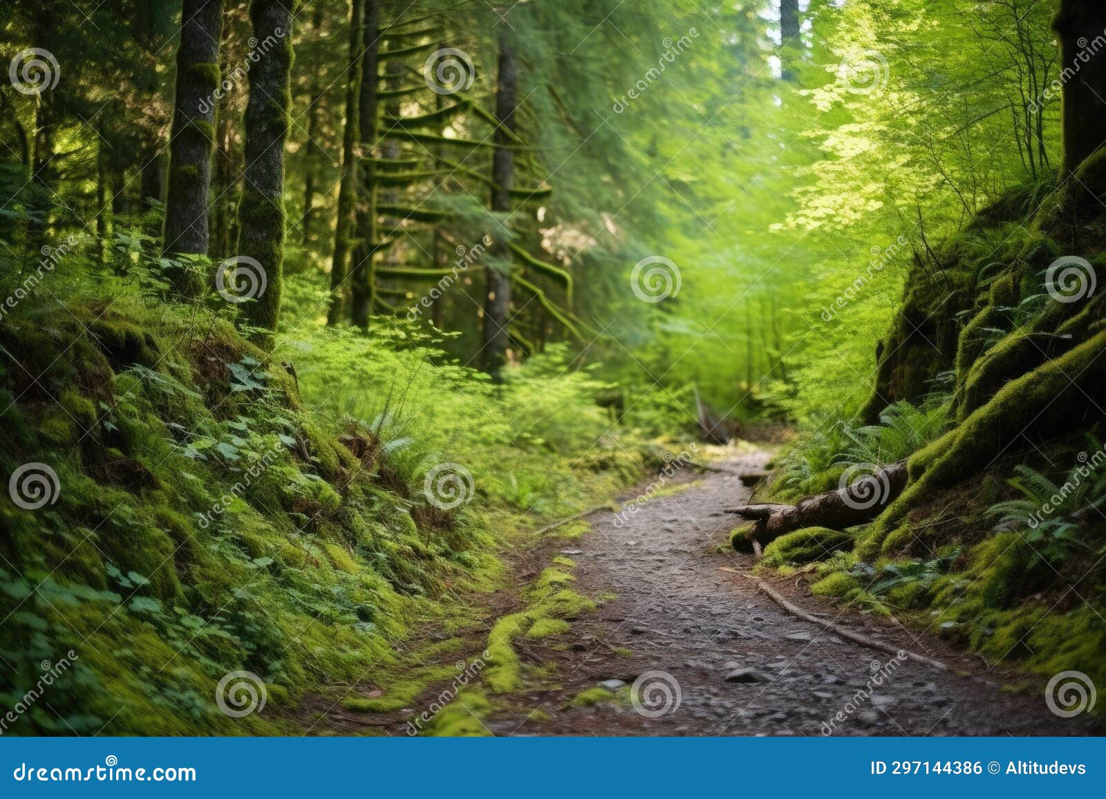A Trail Leading into Deep Forest Stock Photo - Image of woodland ...