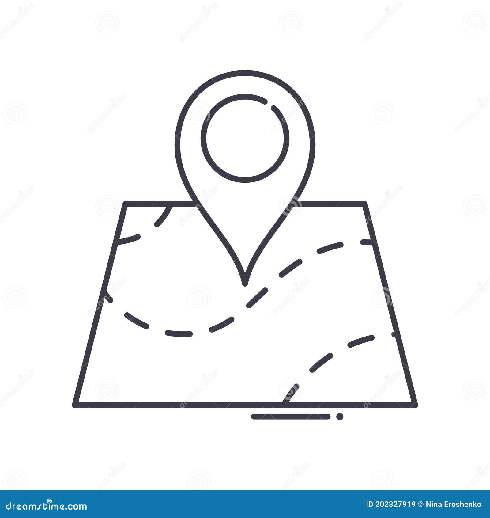 Trail Map Icon, Linear Isolated Illustration, Thin Line Vector, Web ...