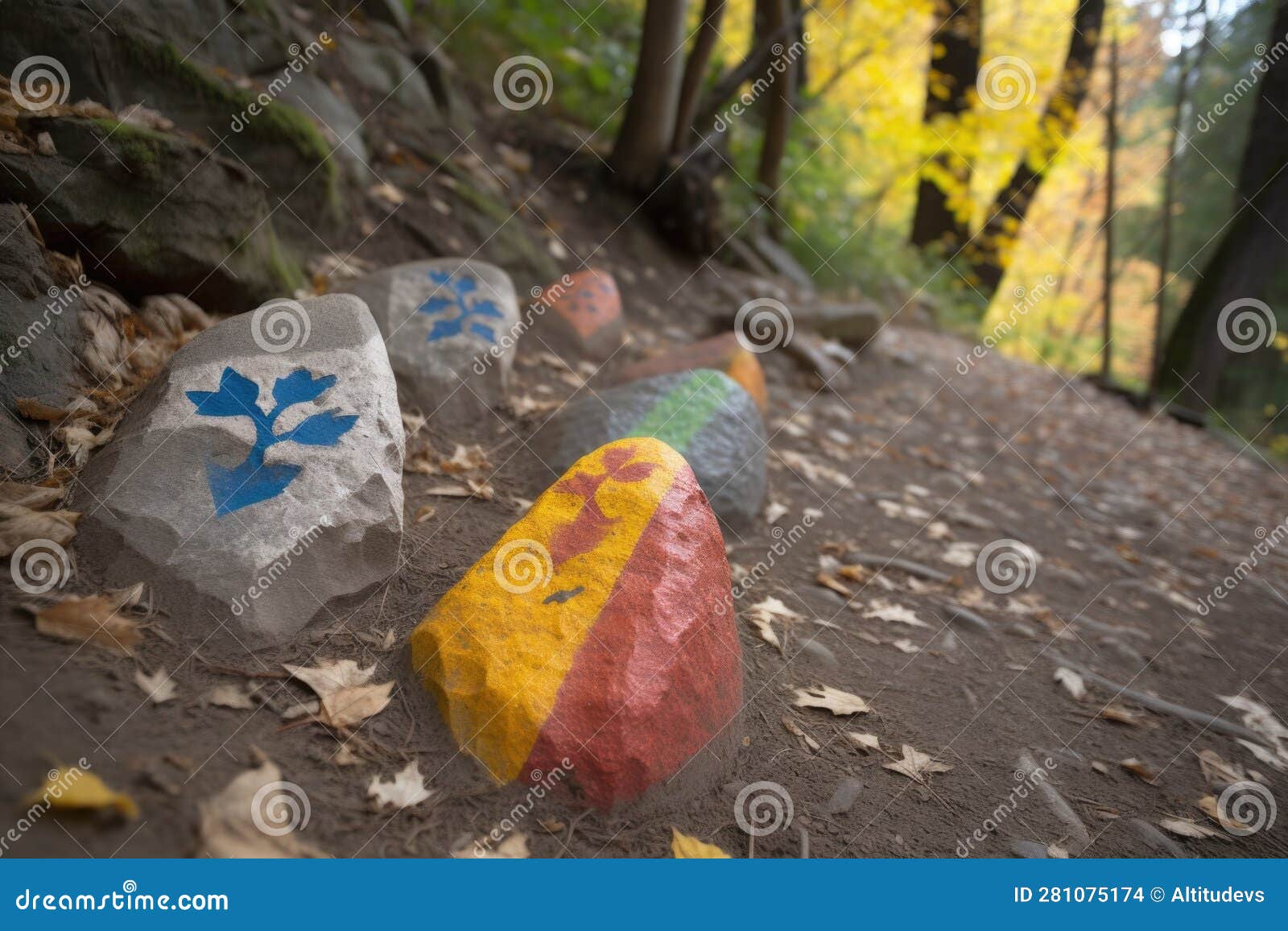 Trail Markers that are Painted on Trees or Rocks, for Extra Visibility ...
