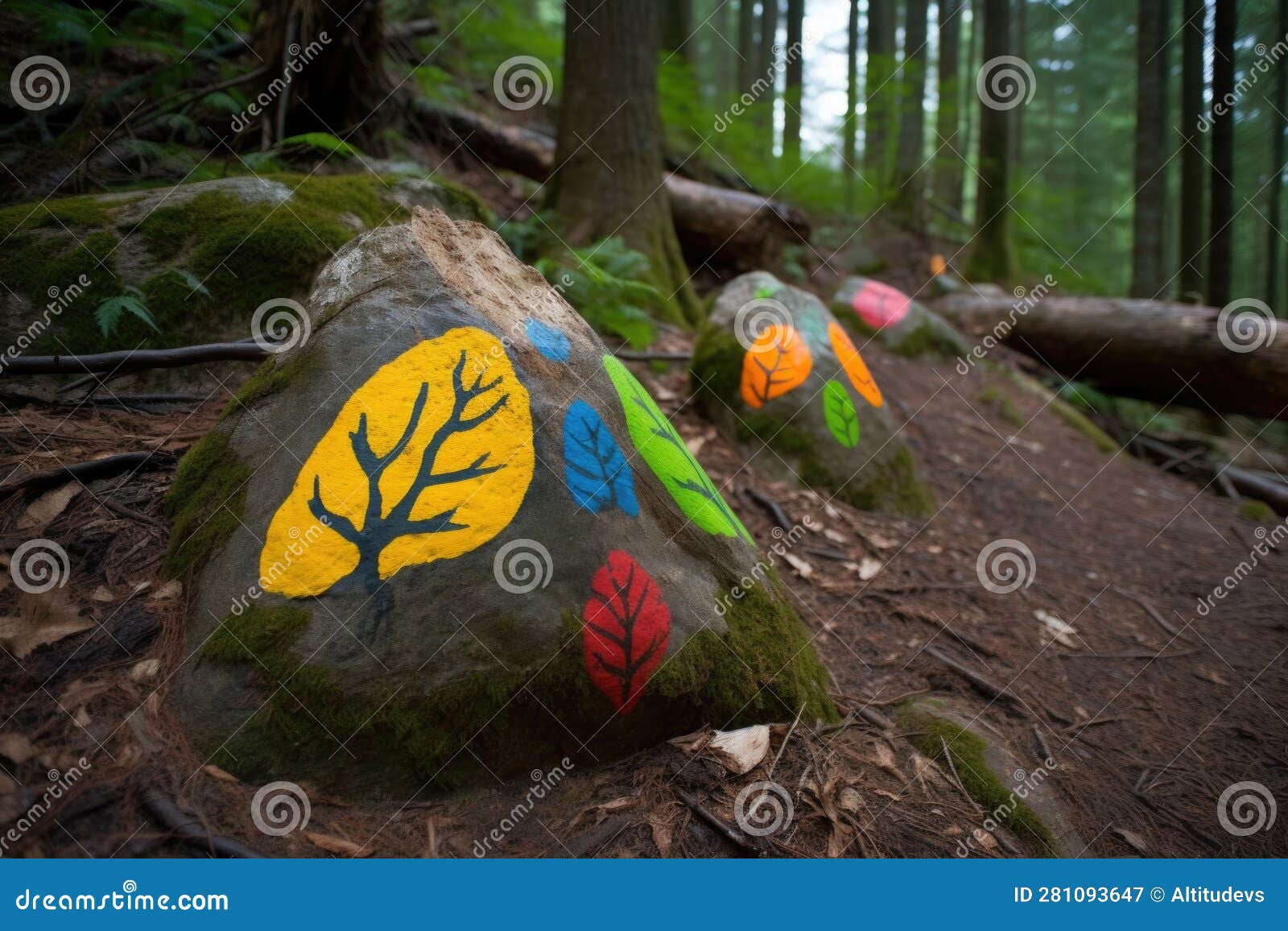 Trail Markers that are Painted on Trees or Rocks, for Extra Visibility ...