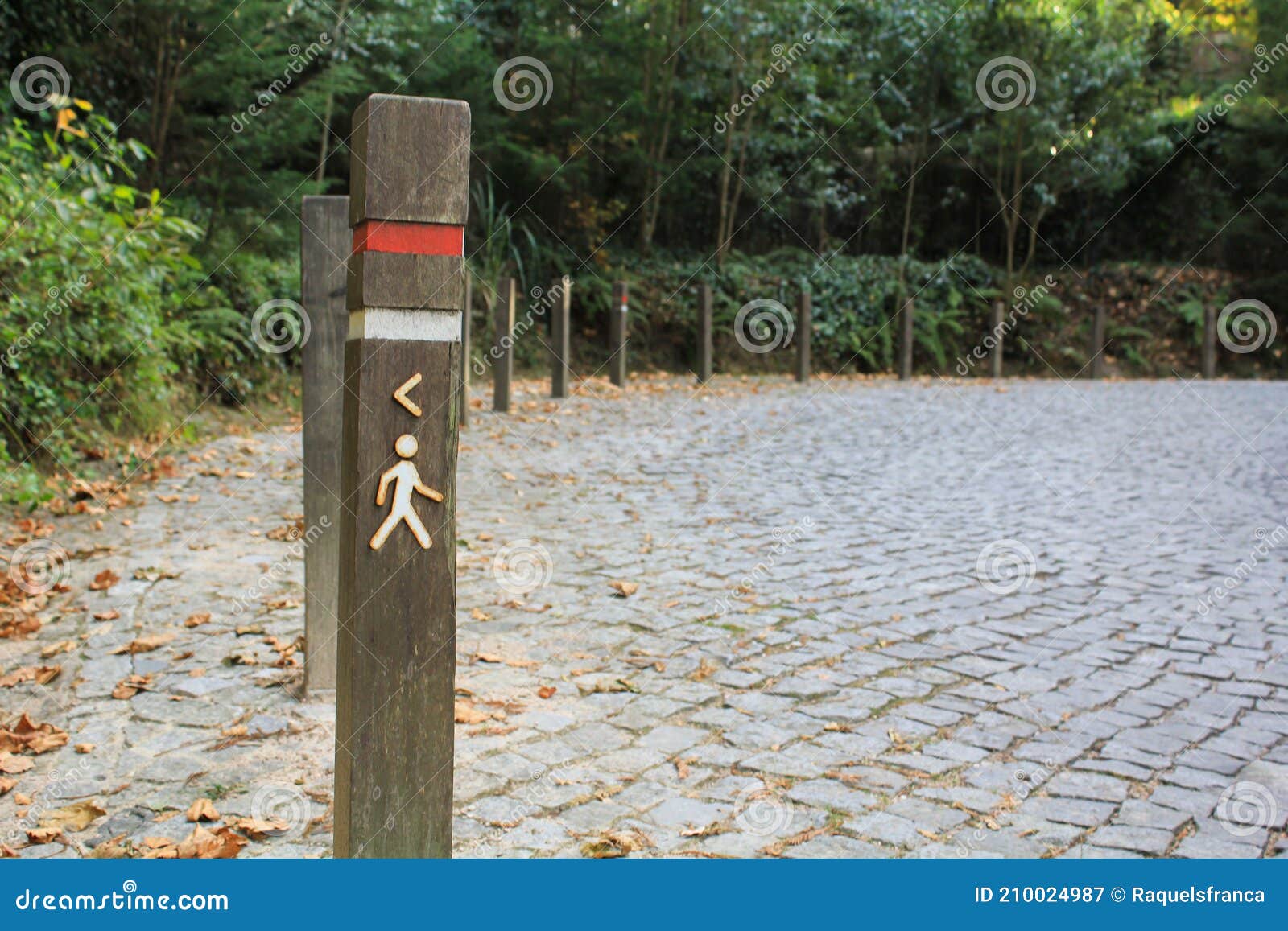 Trail Marking Sign Painted on Post Stock Image - Image of post ...