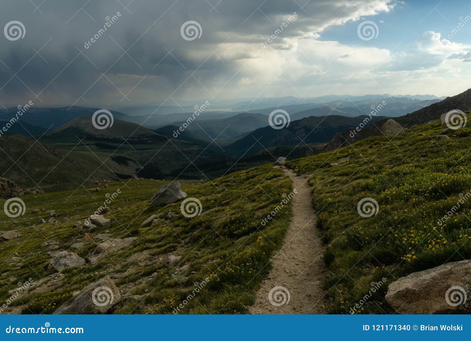 Trail on Mount Evans stock photo. Image of mount, rain - 121171340