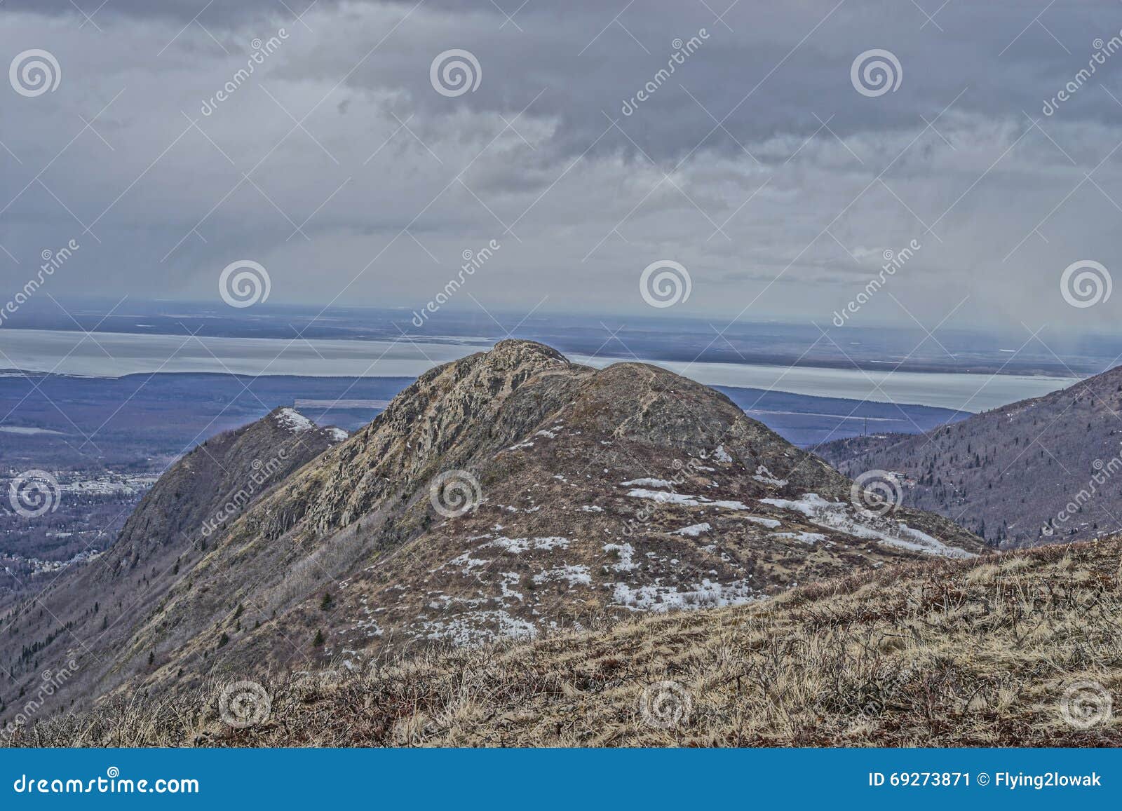 Trail on a Mountain with View of Cook Inlet Alaska Stock Image - Image ...