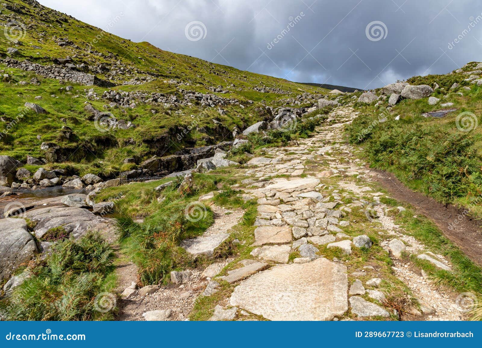 Trail with Rocks in Wicklow Mountain Stock Image - Image of waterfall ...