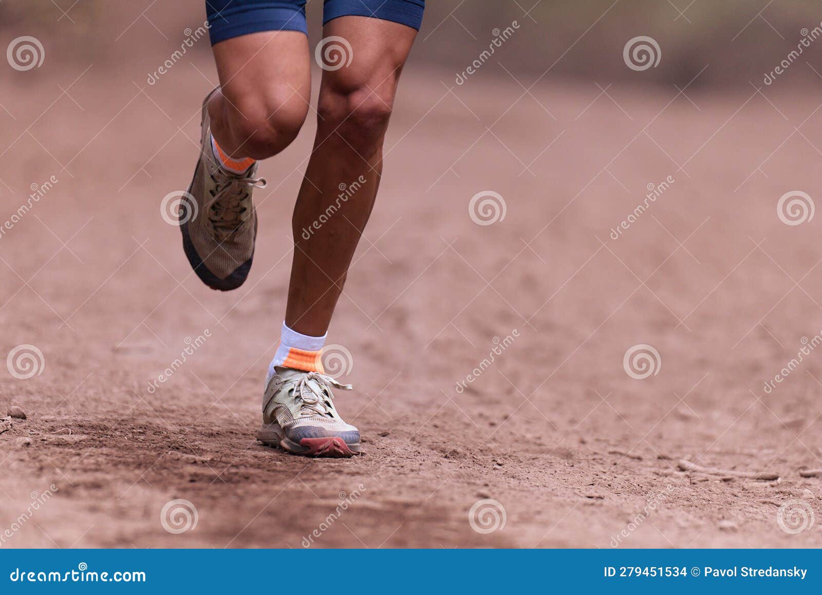 Trail Runner Running in Summer Mountain Nature Landscape on Difficult ...