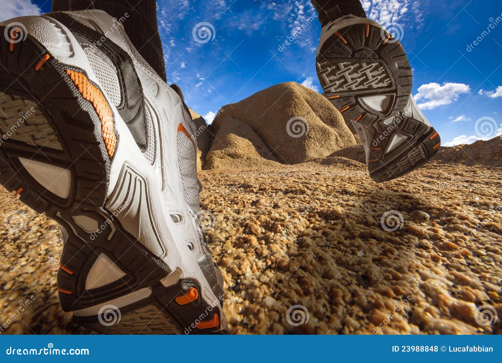Trail Running on a Desert Landscape Stock Photo - Image of forward ...