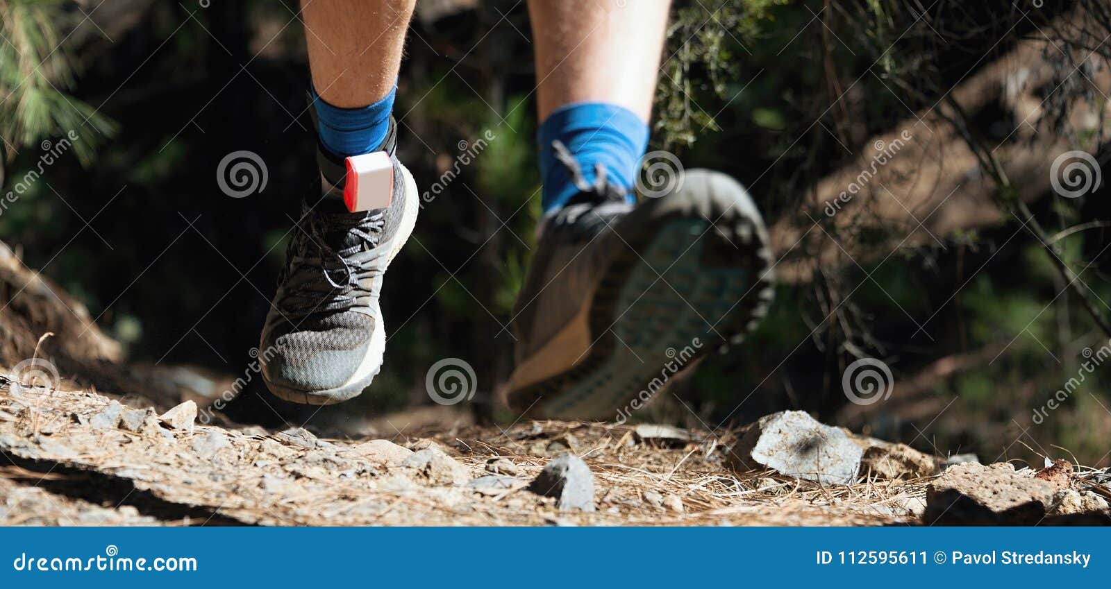 Trail Running Man on Mountain Path Stock Image - Image of jogging ...