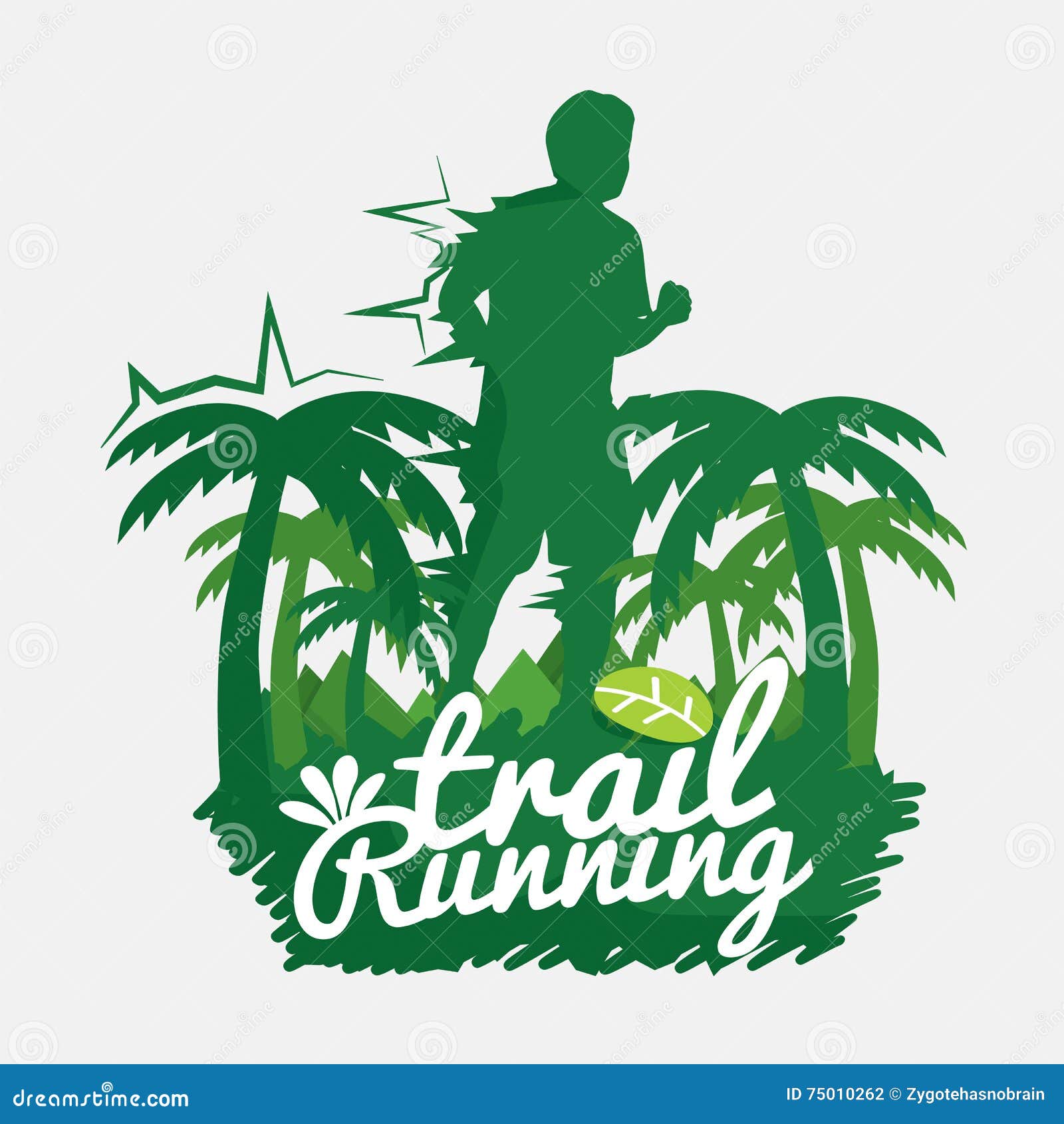 Trail Running. stock vector. Illustration of workout - 75010262