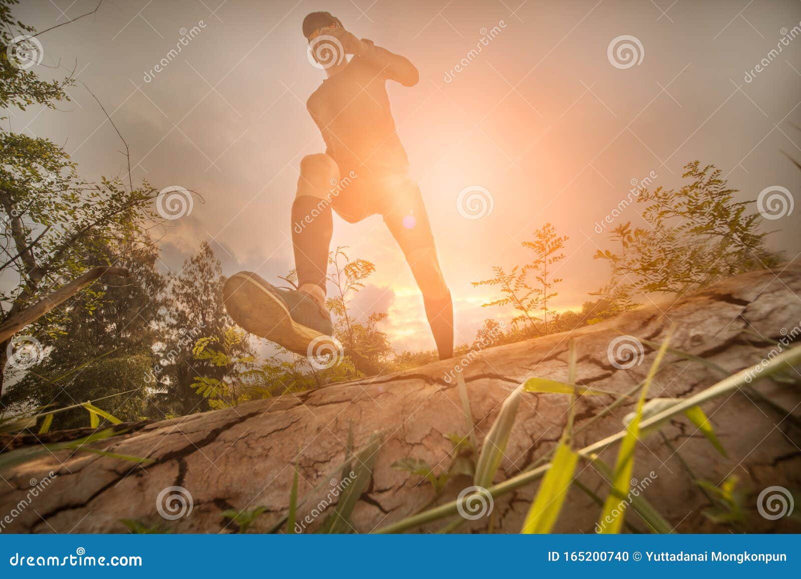 Trail Running at the Sunset Stock Photo - Image of country, lifestyle ...