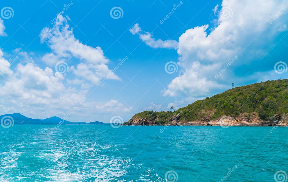 .Trail on Sea Water Surface Behind Boat Stock Photo - Image of marine ...