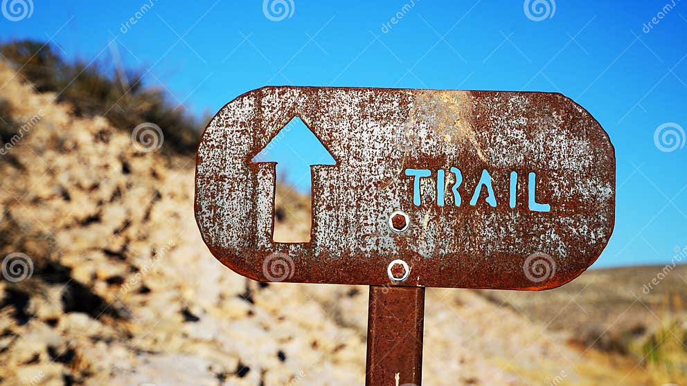 Trail Sign stock image. Image of trails, tourist, metal - 18986699