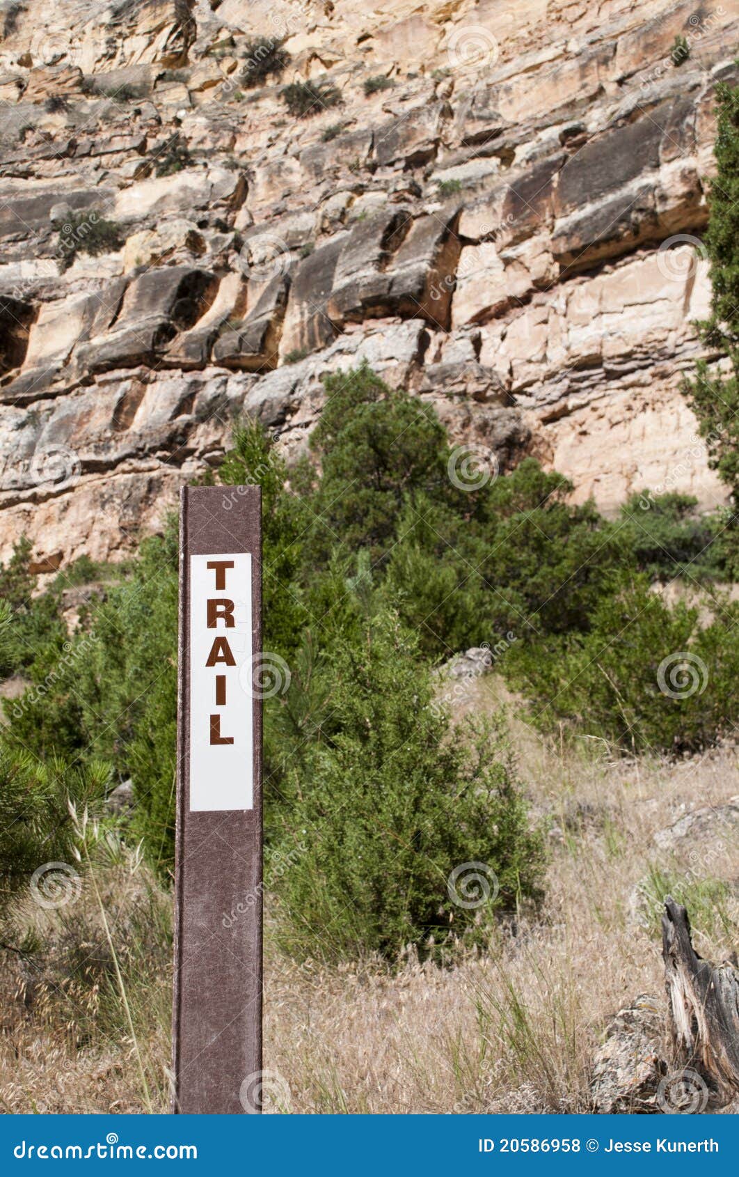 Trail Sign stock photo. Image of trail, rocks, summer - 20586958