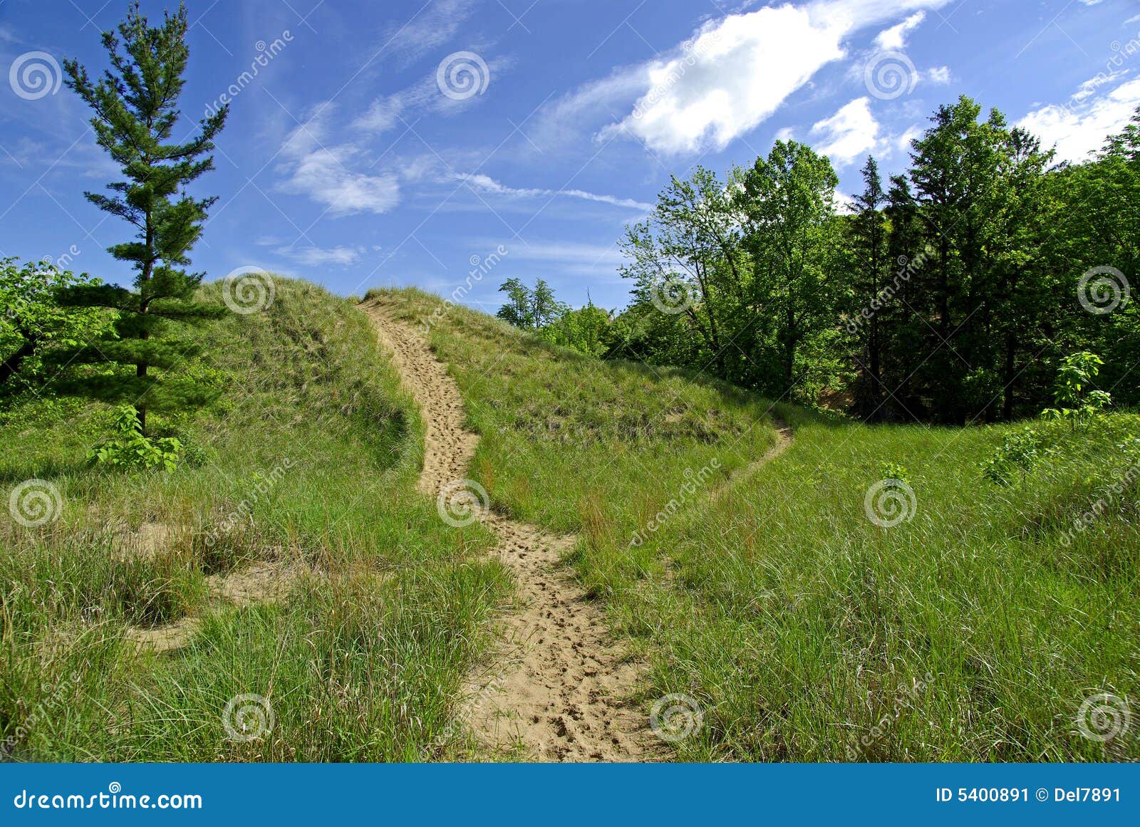 Trail up tall dunes stock image. Image of america, state - 5400891