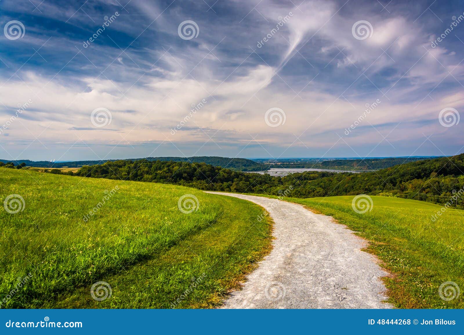 Trail and View of the Susquehanna River from High Point in Eastern York ...