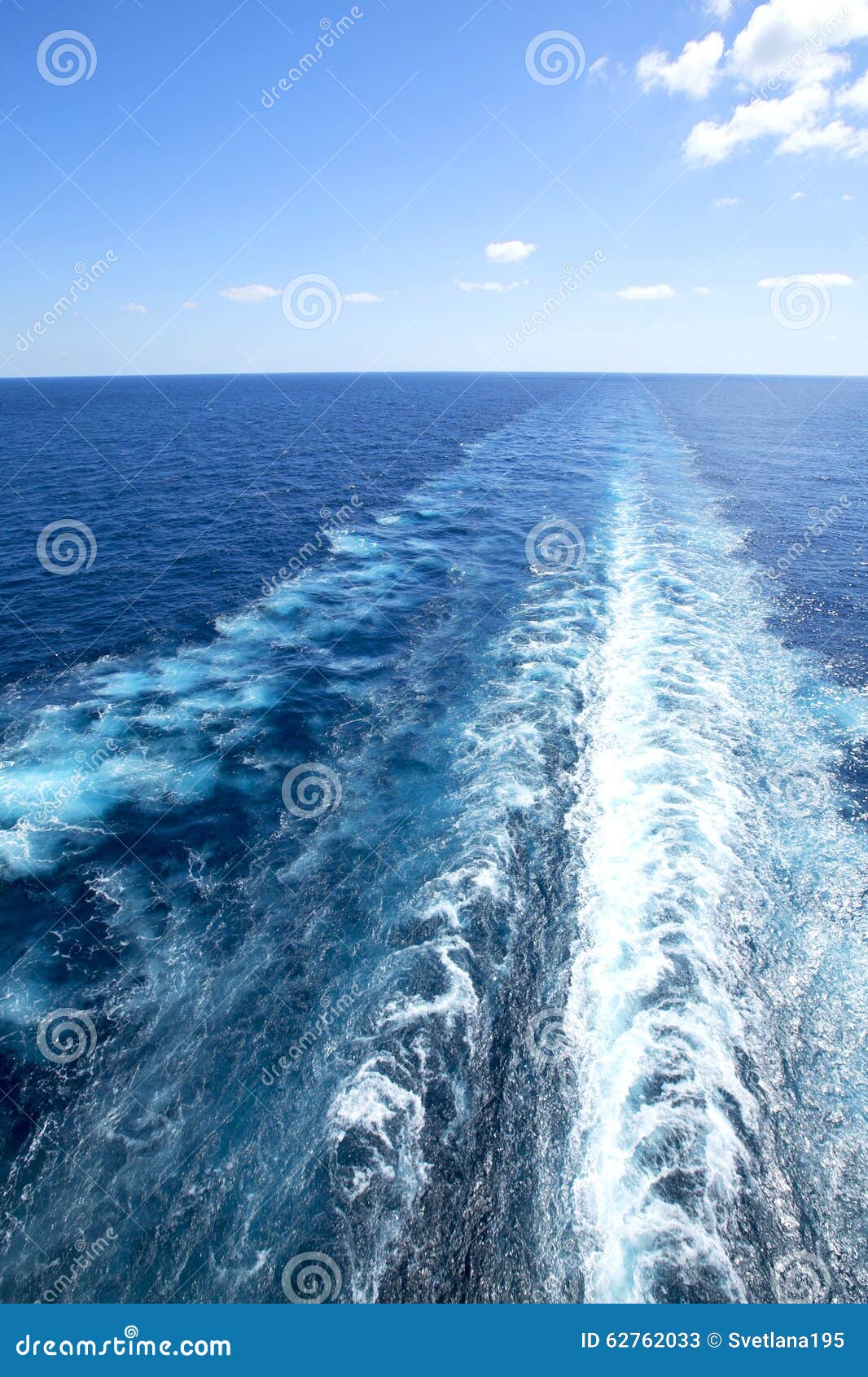 Trail on Water Surface Behind of Cruise Ship. Stock Image - Image of ...