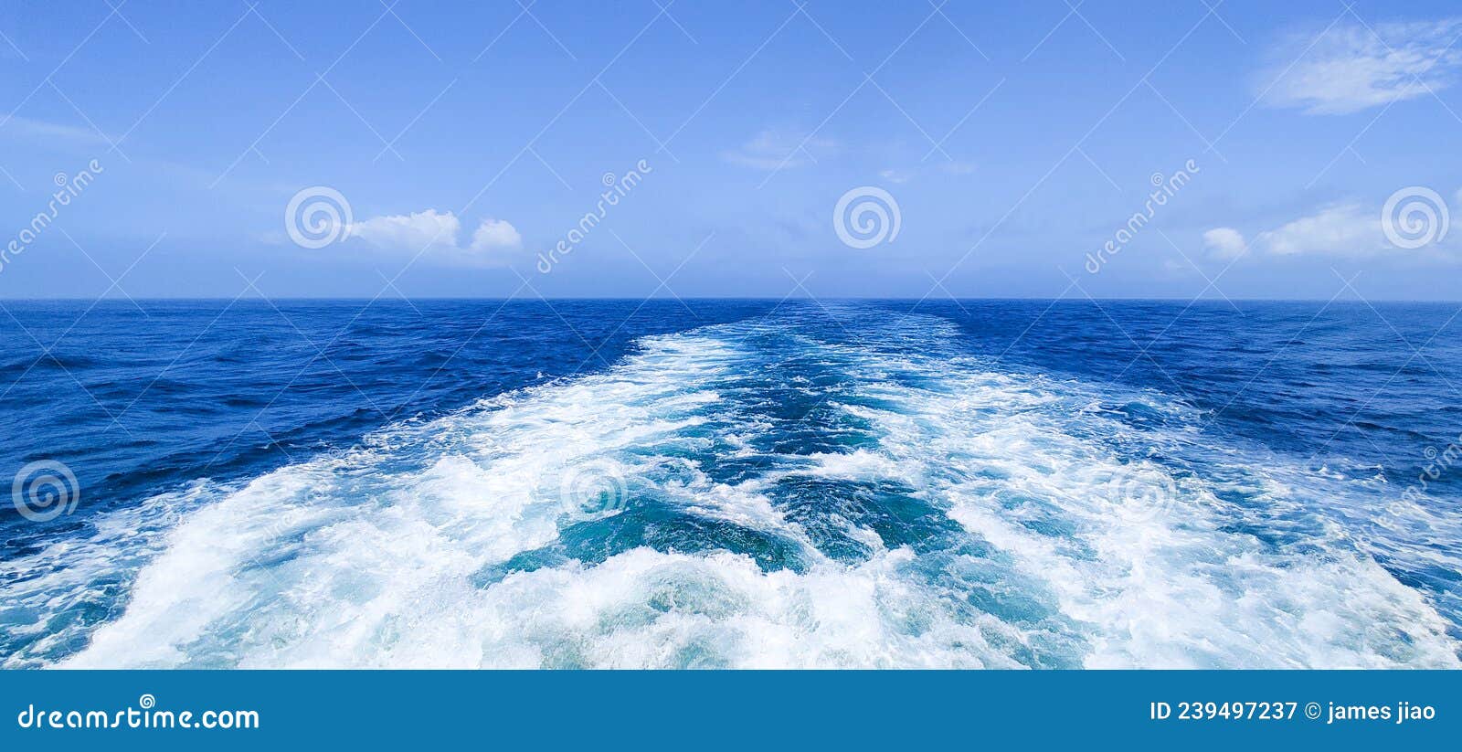 Trail on Water Surface Behind of Fast Moving or Sailing Ship or Boat ...