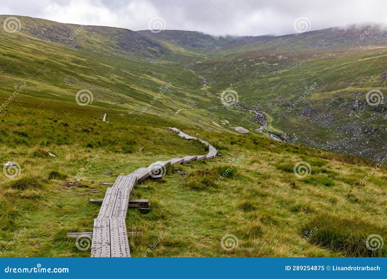 Trail in Wicklow mountain stock image. Image of hiking - 289254875