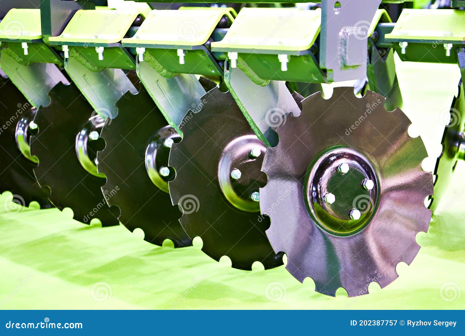 Trailed in-line Disc Harrow at Agricultural Exhibition Stock Image ...