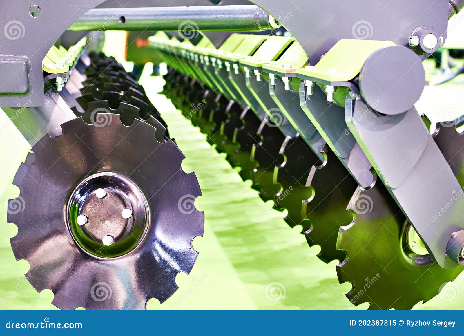 Trailed in-line Disc Harrow at Agricultural Exhibition Stock Image ...