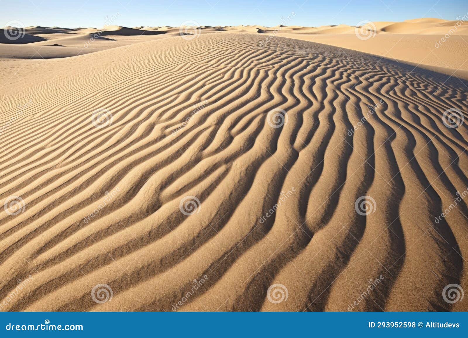 Trailed Patterns on the Sand Created by Wind Erosion Stock Photo ...