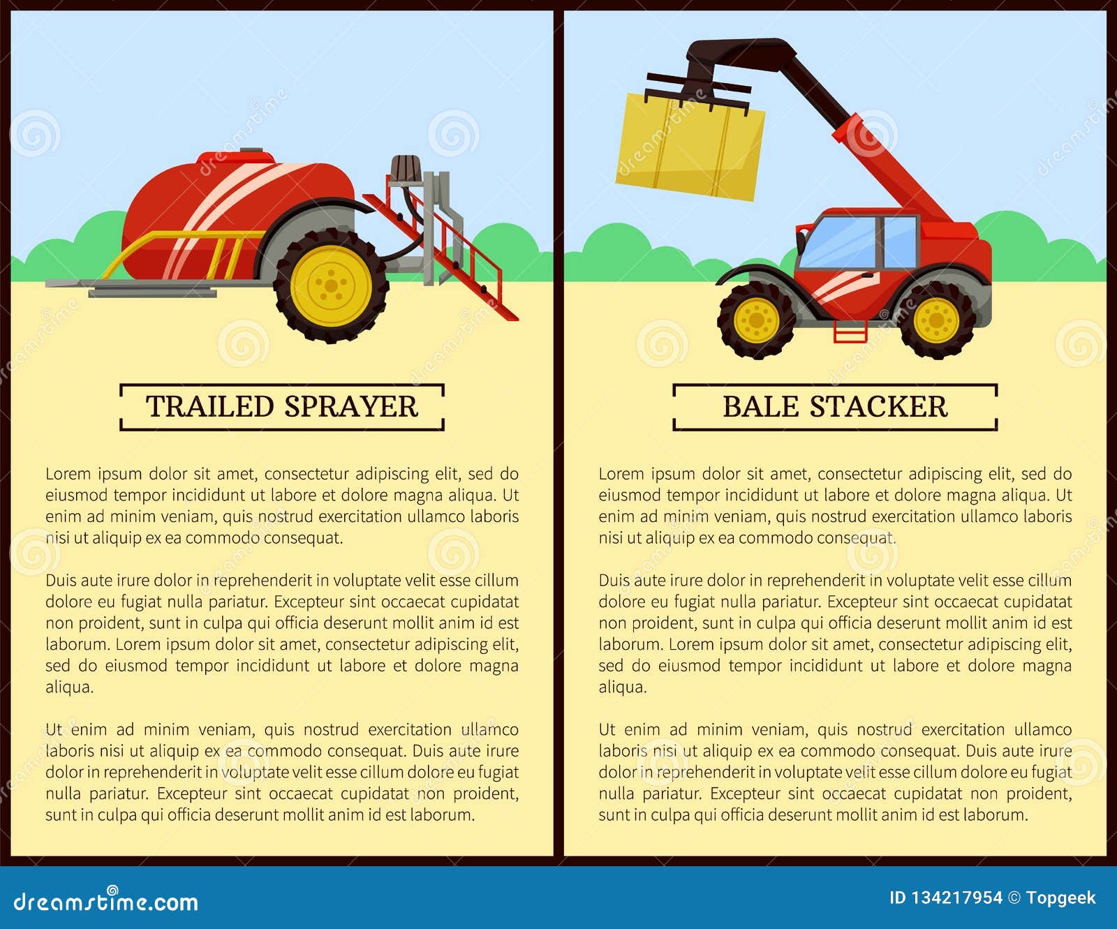 Bale Stacker Baler Poster Vector Illustration | CartoonDealer.com ...