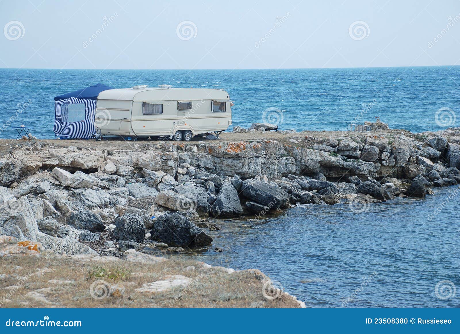 Trailer on the beach stock photo. Image of swiming, deep - 23508380