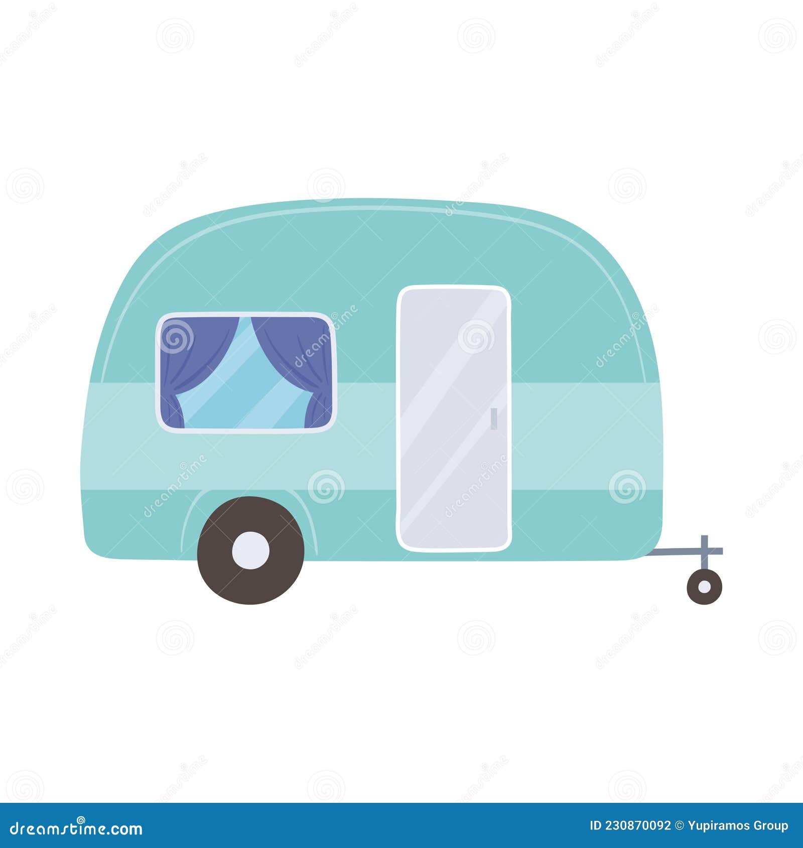 Trailer camping cartoon stock illustration. Illustration of home ...