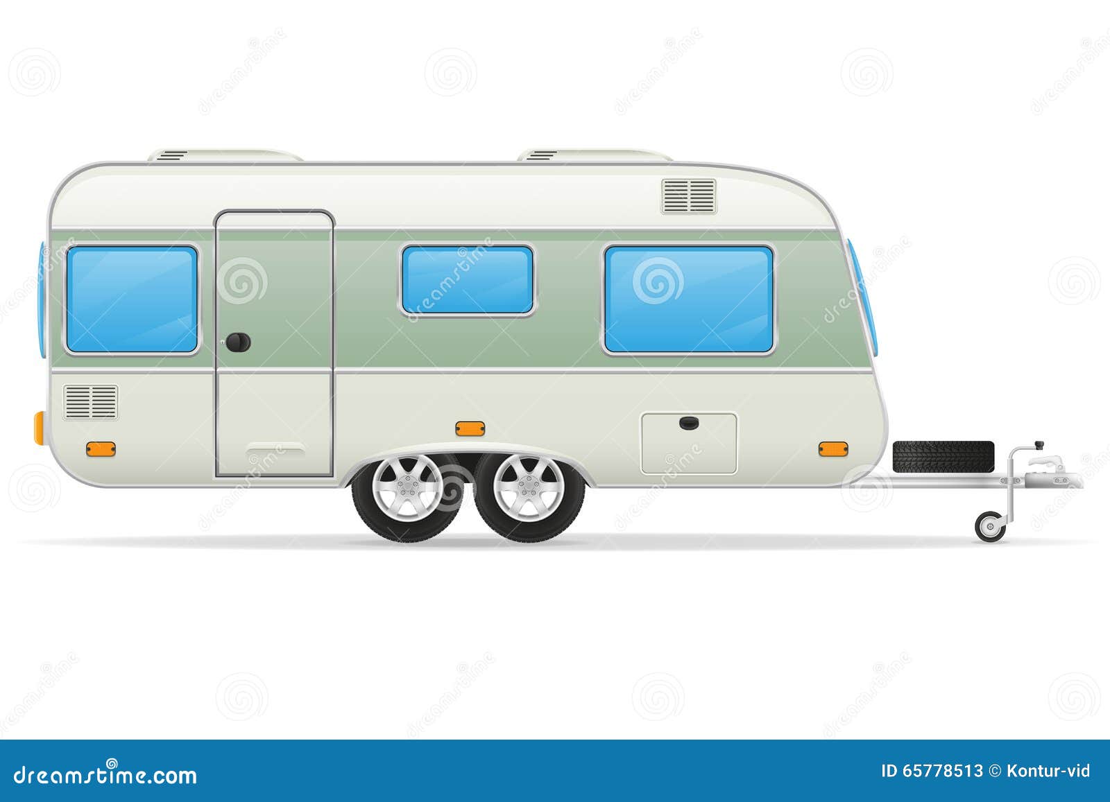 Trailer Caravan Vector Illustration Stock Vector - Illustration of ...