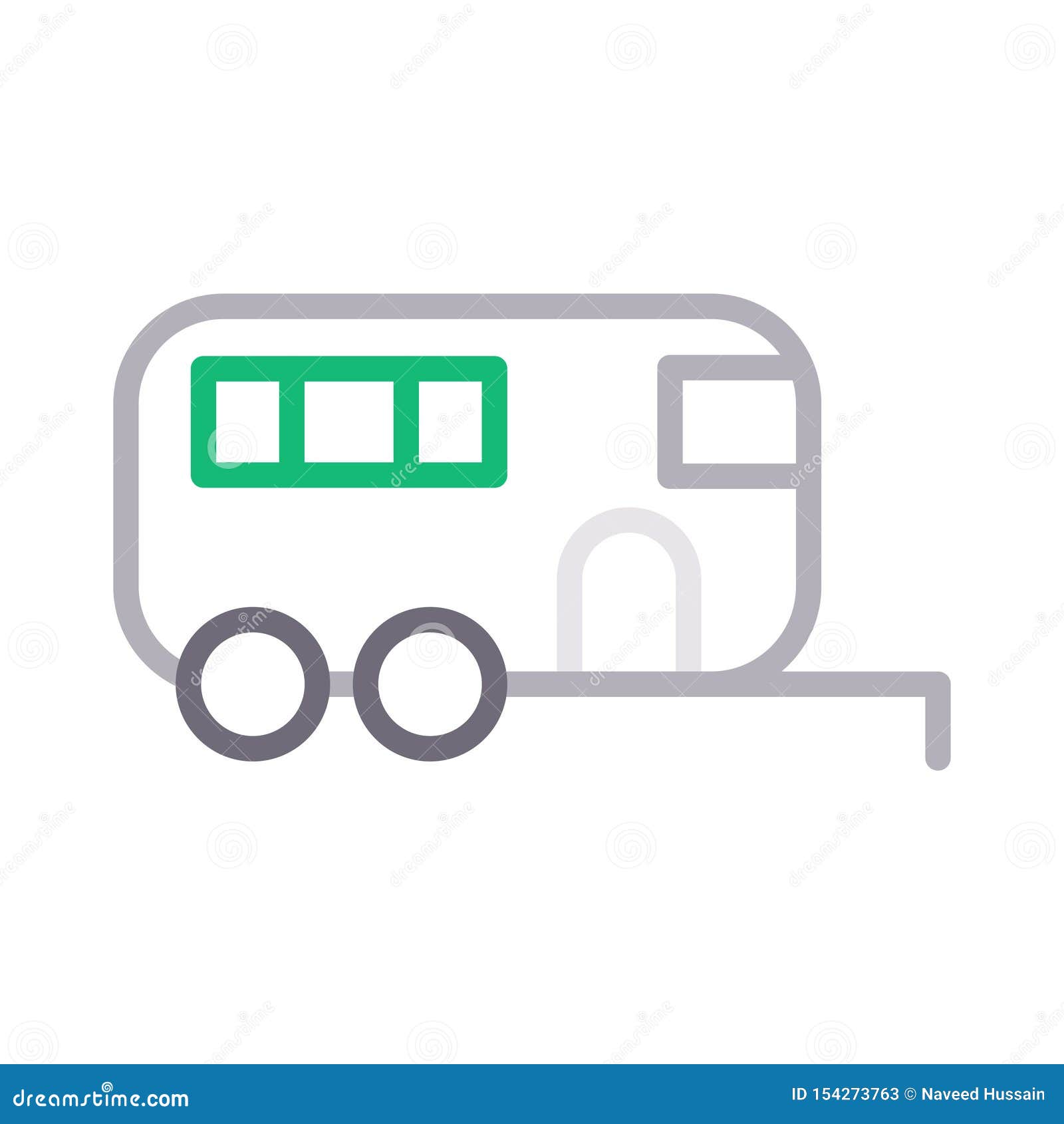 Trailer Colour Line Vector Icon Stock Vector - Illustration of icons ...