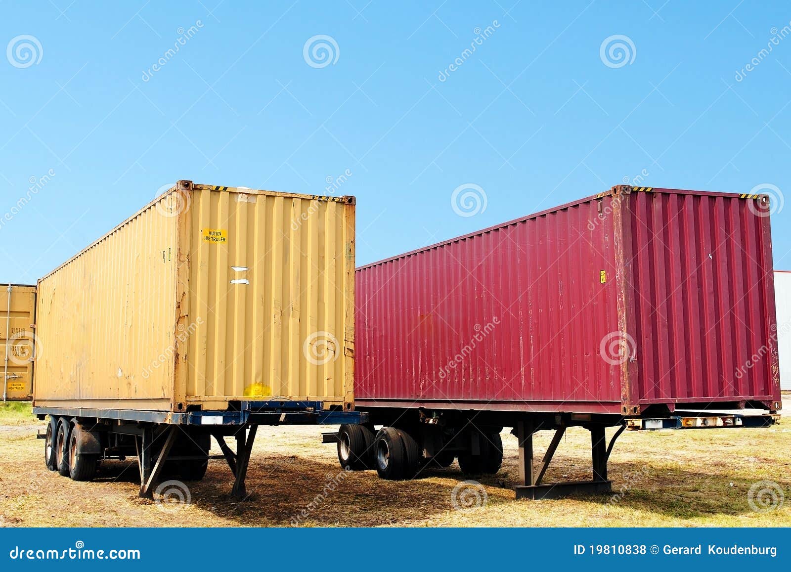 Trailer with container stock photo. Image of mover, store - 19810838