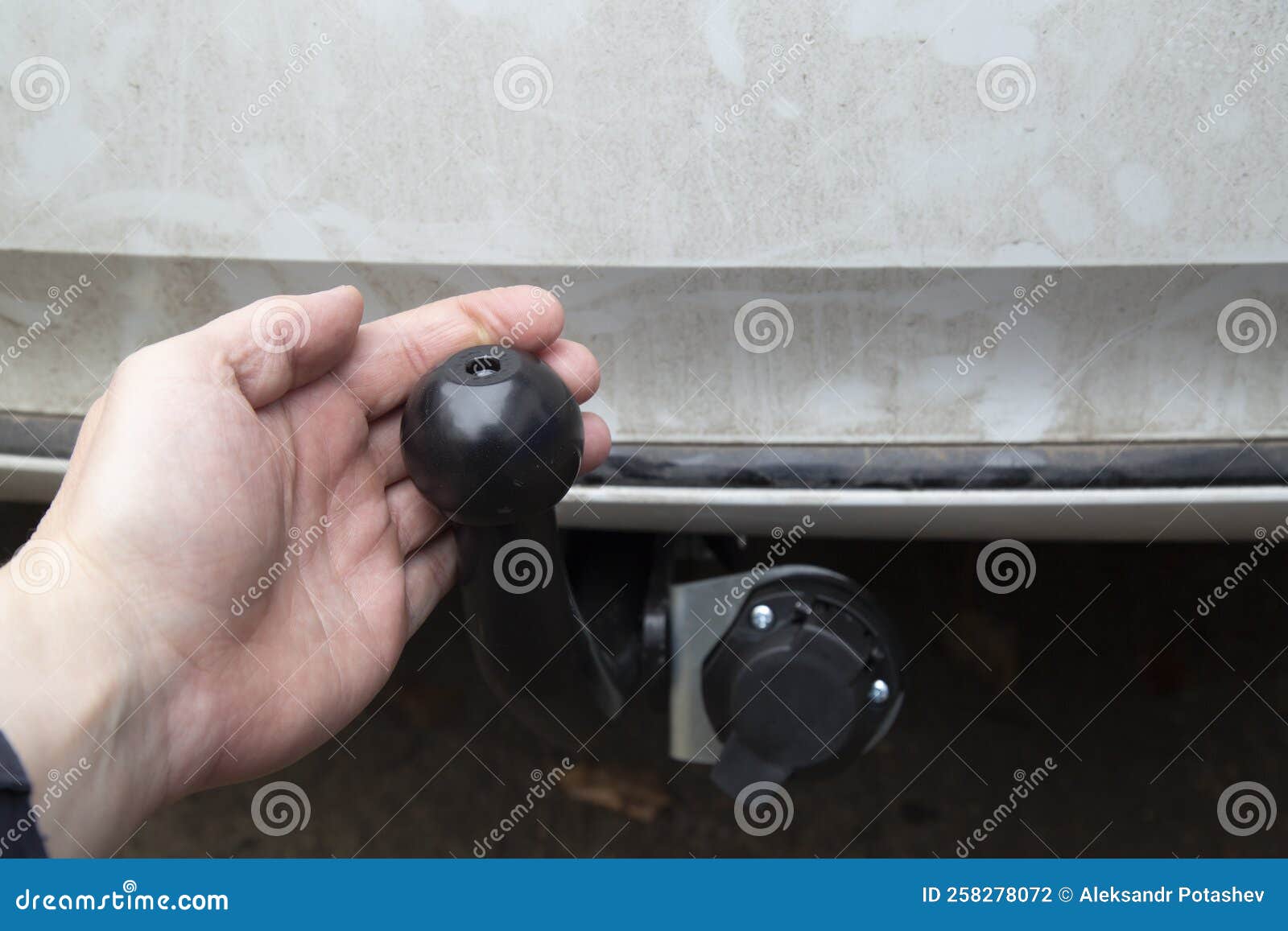 Trailer Coupling.Installing a Towbar on a Passenger Car Stock Photo ...