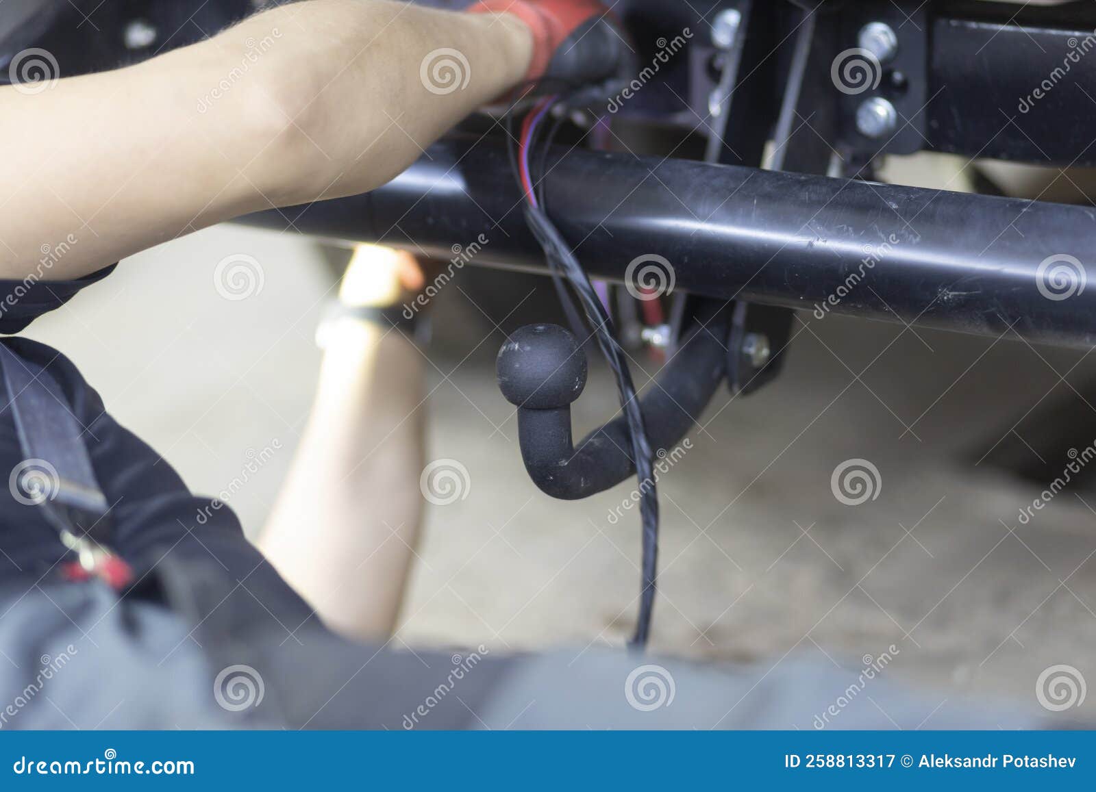 Trailer Coupling.Installing a Towbar on a Passenger Car Stock Image ...