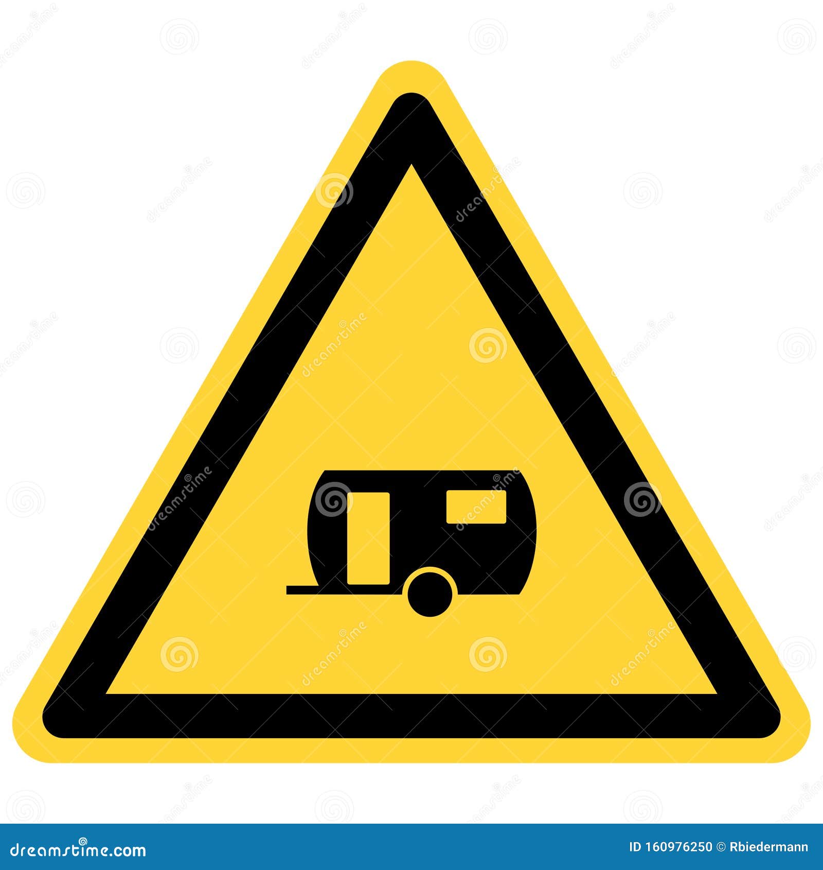 Trailer and danger sign stock vector. Illustration of black - 160976250