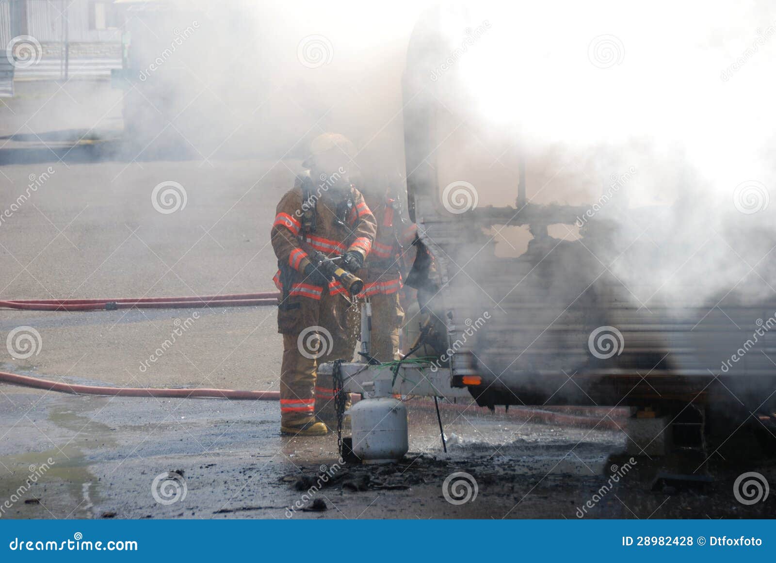 Trailer Fire stock photo. Image of fighter, firefighter - 28982428