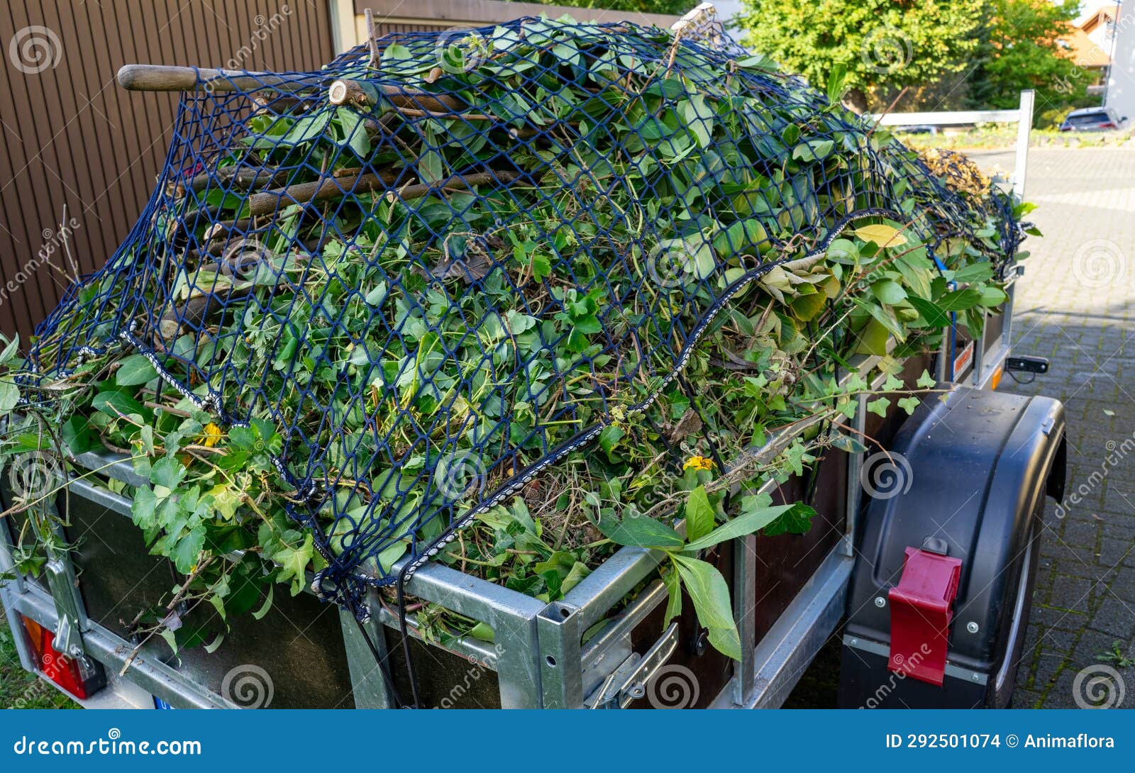Trailer with Garden Waste in Autumn Stock Photo - Image of gardener ...