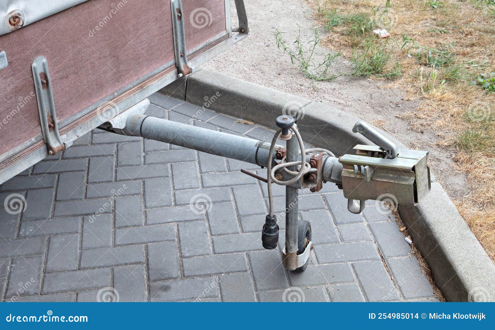 Trailer hitch on a trailer stock photo. Image of rusty - 254985014