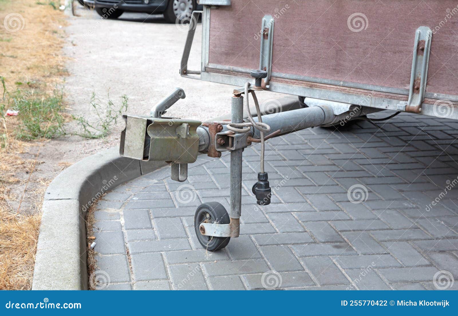 Trailer hitch on a trailer stock photo. Image of cargo - 255770422