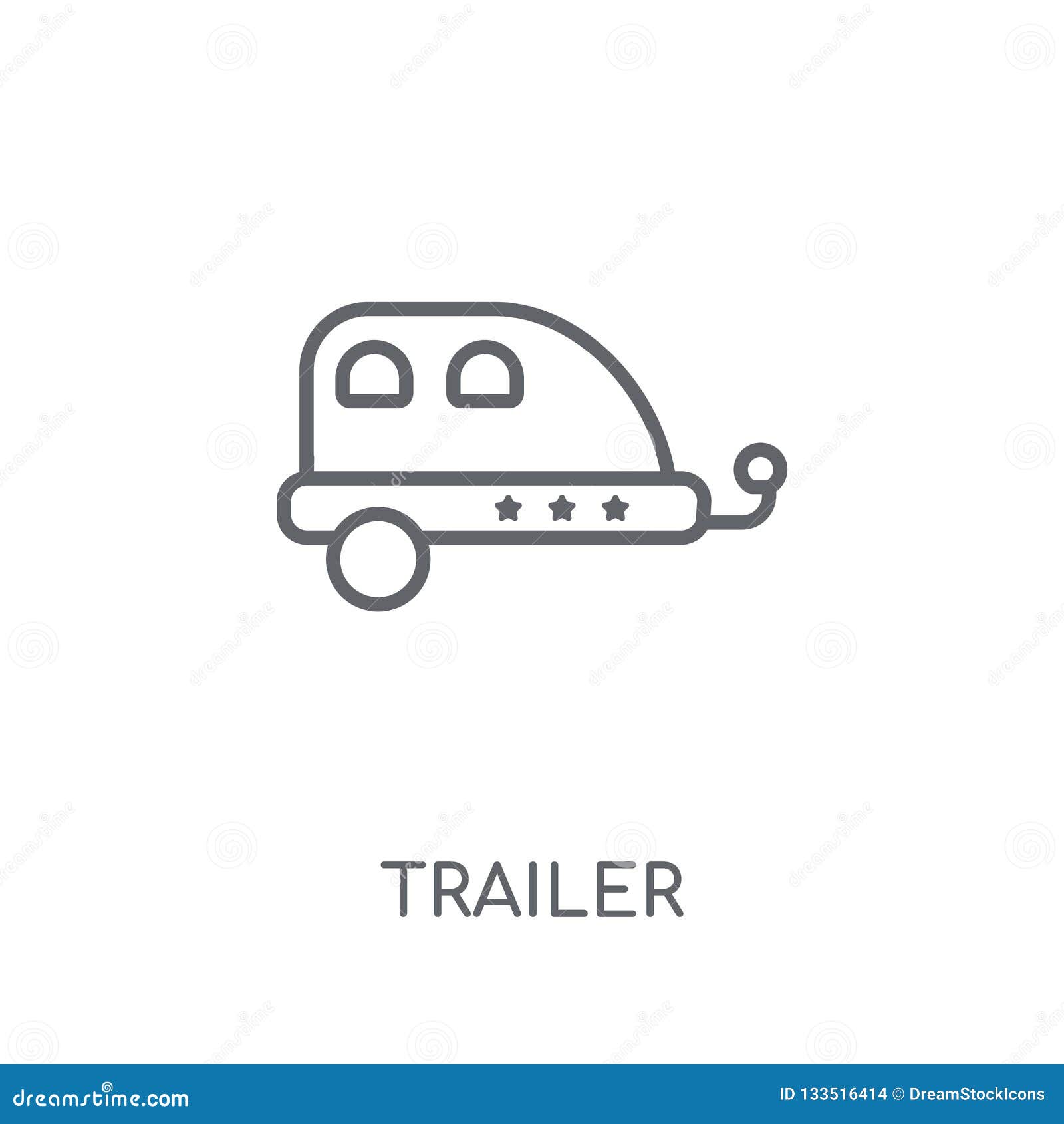 Trailer Linear Icon. Modern Outline Trailer Logo Concept on Whit Stock ...