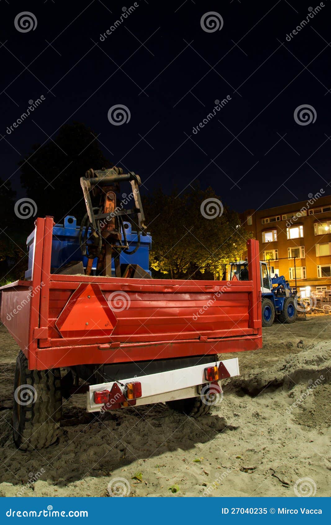Trailer at night stock image. Image of trees, evening - 27040235