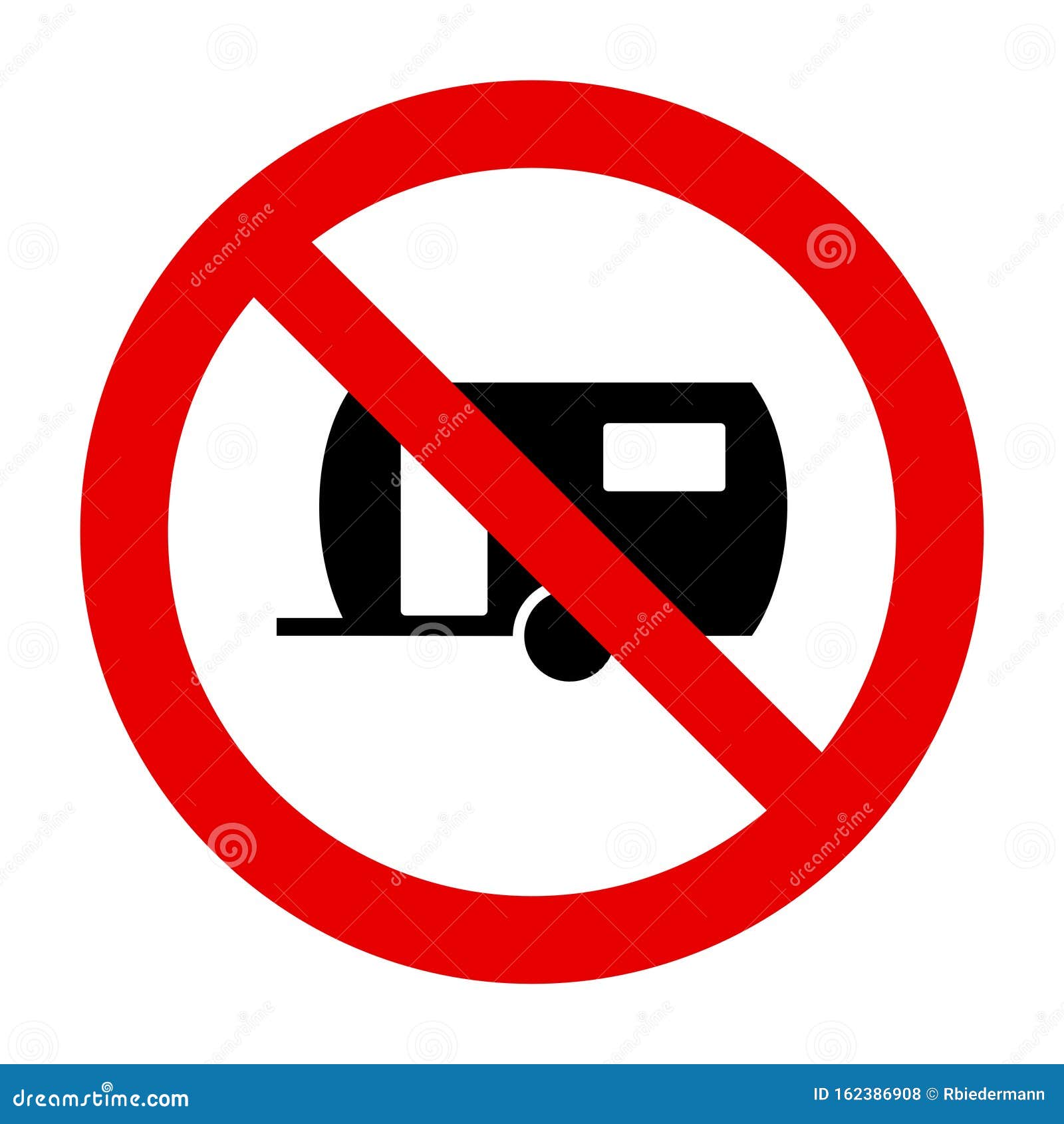 Trailer and Prohibition Sign Stock Vector - Illustration of sign ...